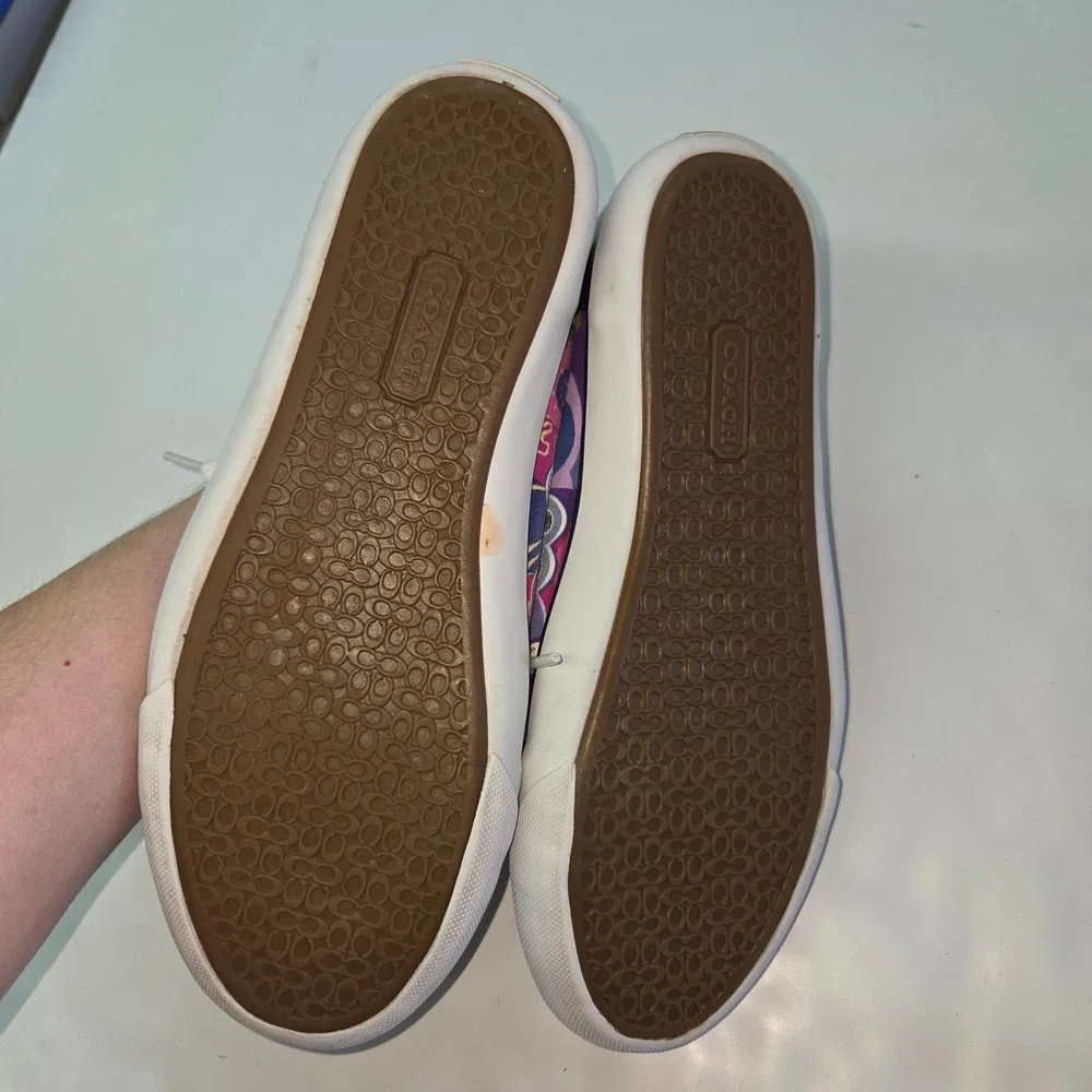 Coach | Shoes | Coach Barrett Canvas Low Top Sneakers Multicolor Logo ...